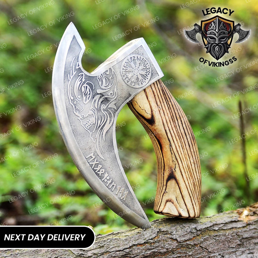 Custom Hand Forged Viking Pizza Cutter, Viking Pizza Axe for Fathers ...