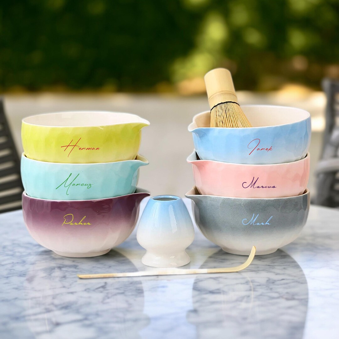 Personalization Ceremonial Matcha Starter Kit, Pink Matcha Bowl & Whisk ...
