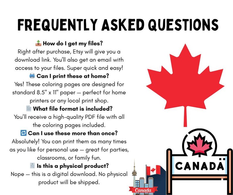 Canada Day Coloring Pages for Kids – Printable Activity Pack – Instant ...