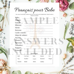 French Theme Baby Shower Games, Printable Bebe Shower (digital Download ...