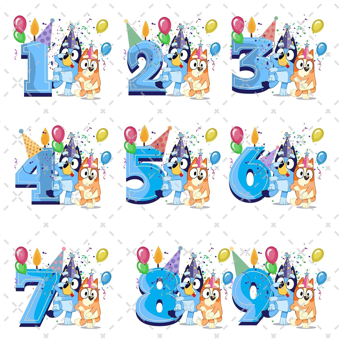 Bluey Birthday Png Bundle File, My Birthday Pngs, Bluey Birthday Party ...