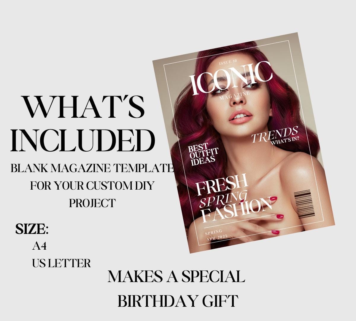 Birthday Magazine Template Canva, Magazine Gift, Personalized Birthday ...