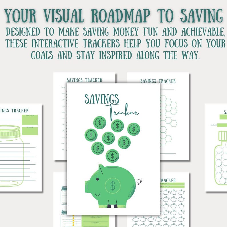 Savings Tracker Printable PDF | Visual Savings Jar, Piggy Bank ...
