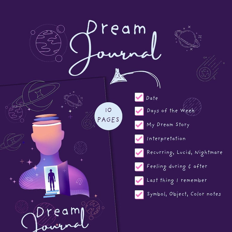 Dream Journal Printable | Track and Interpret Dreams | Emotional ...