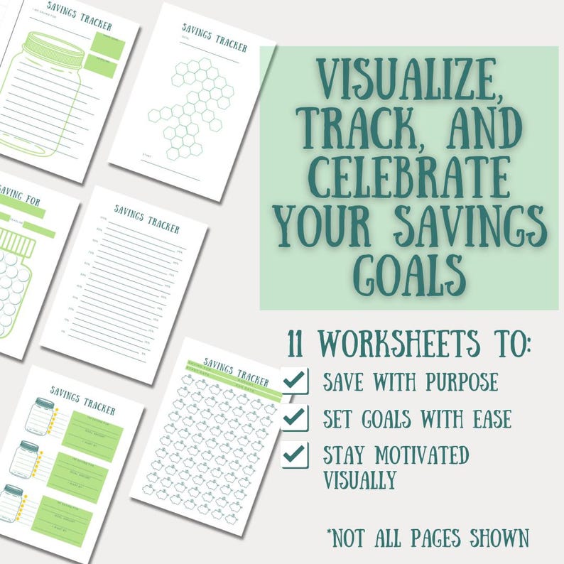 Savings Tracker Printable PDF | Visual Savings Jar, Piggy Bank ...