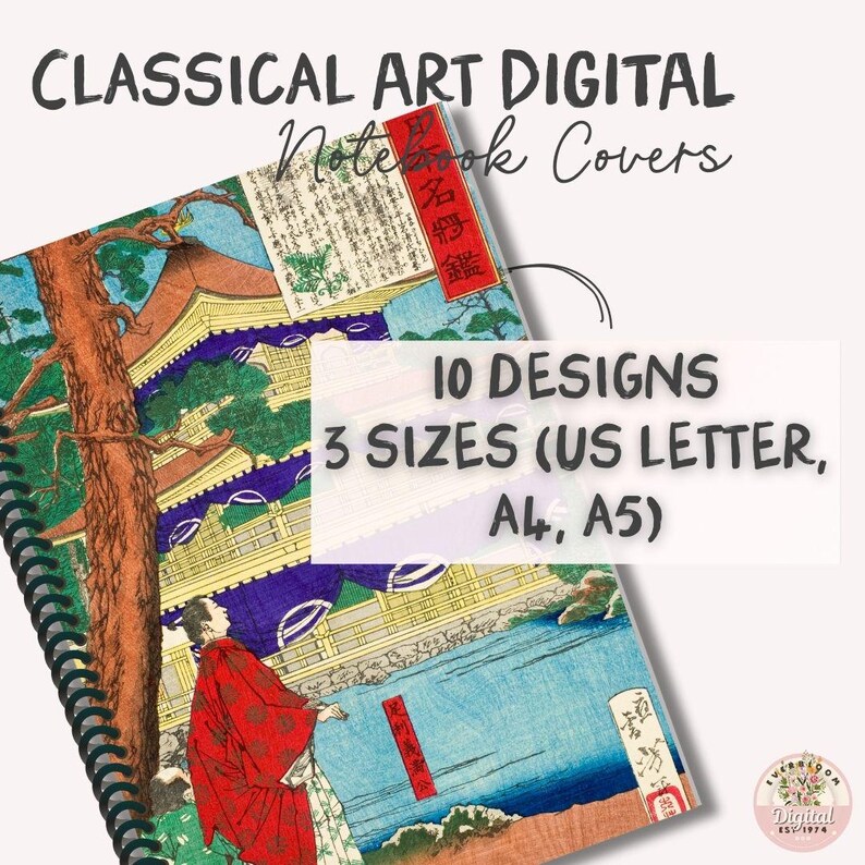 Classical Art Digital Notebook Covers | 10 Printable Journal Covers A4 ...