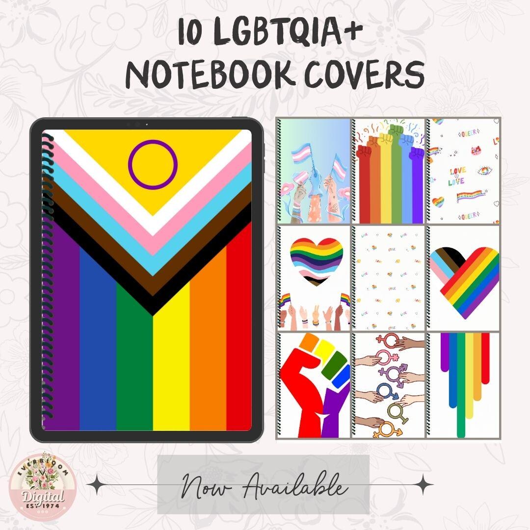 LGBTQIA+ Digital Notebook Covers | 10 Pride Journal Covers A4 A5 US ...