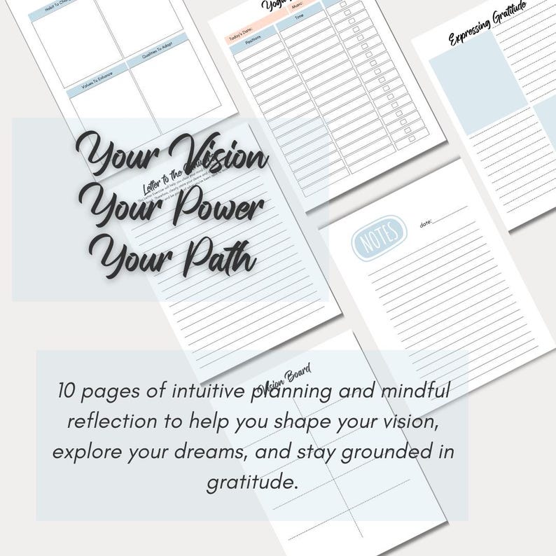 Vision Board Planner Printable PDF | Manifestation Journal, Personal ...