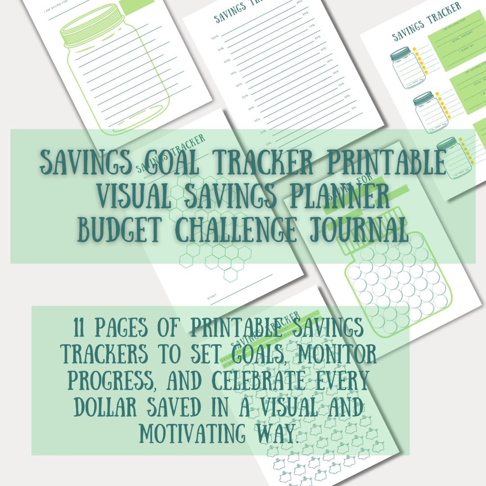 Savings Tracker Printable PDF | Visual Savings Jar, Piggy Bank ...
