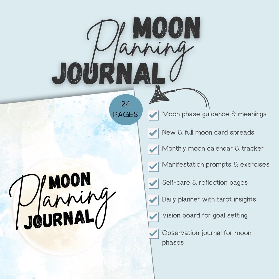 Moon Planner | Lunar Cycle Journal | Manifestation and Reflection | New ...