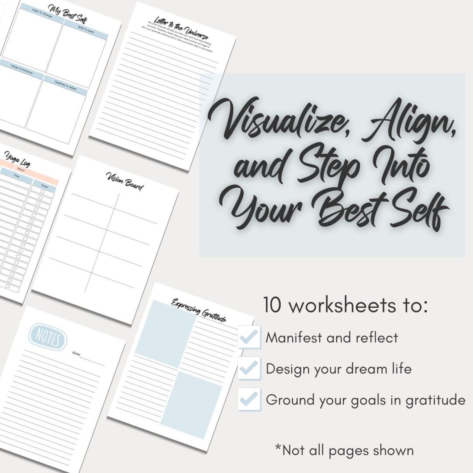 Vision Board Planner Printable PDF | Manifestation Journal, Personal ...