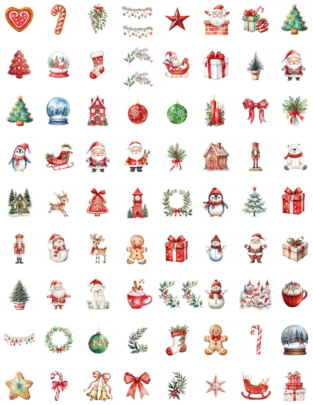 Christmas Sticker Set|decal Vinyl Waterproof|holiday Sticker - Etsy
