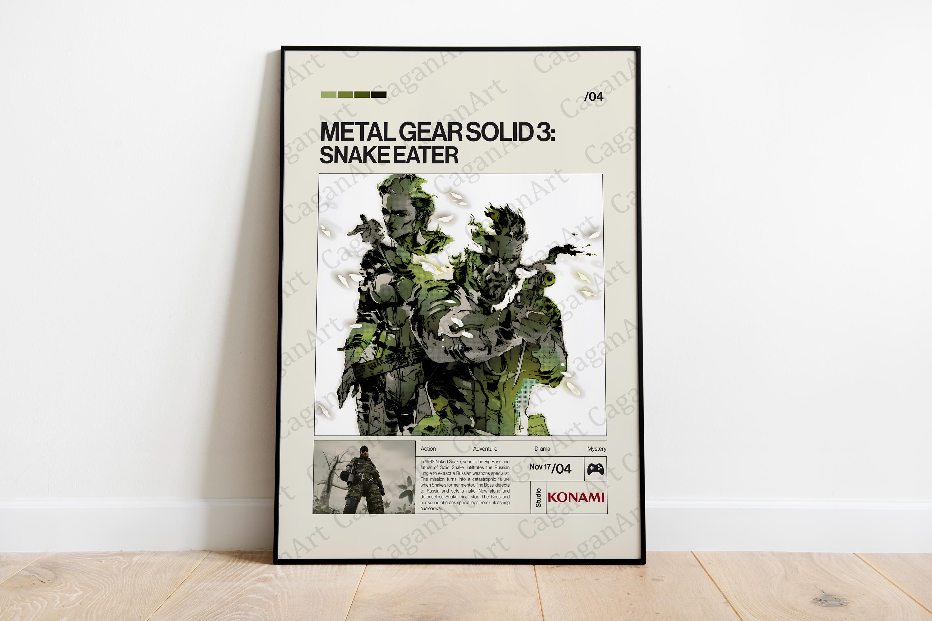 Metal Gear Solid 3 Poster, Gaming Room Poster, Gaming Wall Poster ...