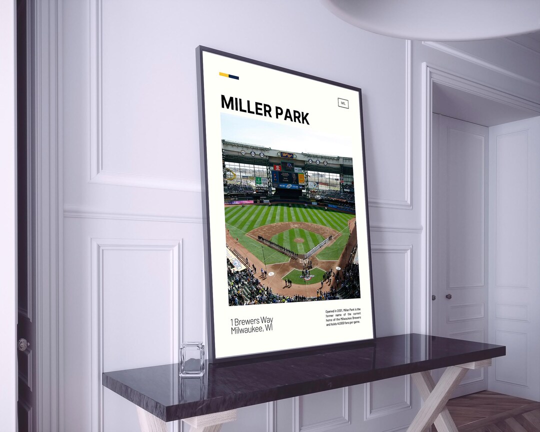 Miller Park Poster, Milwaukee Brewers Poster Print, MLB Stadium Poster ...