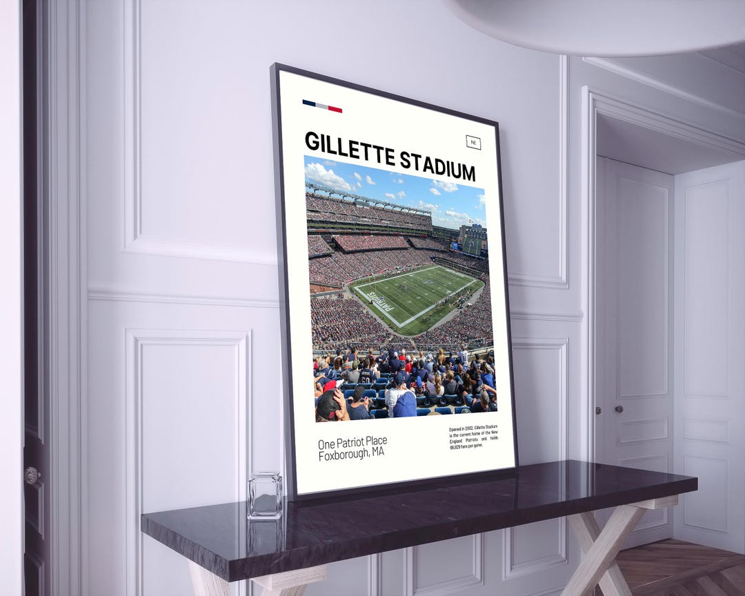 Gillette Stadium Poster, New England Patriots Poster Print, NFL Stadium ...