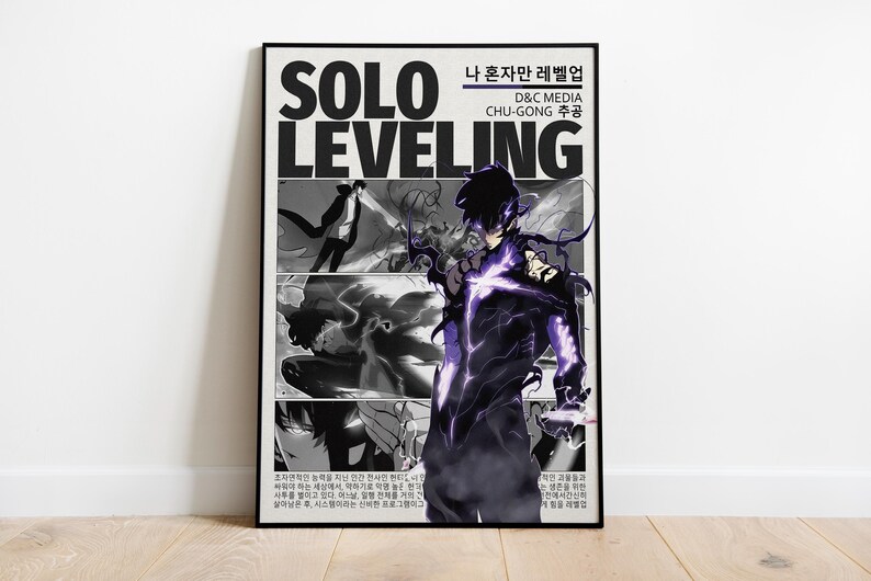 Solo Leveling Anime Digital Poster, Solo Leveling Print, Sung Jin Woo ...