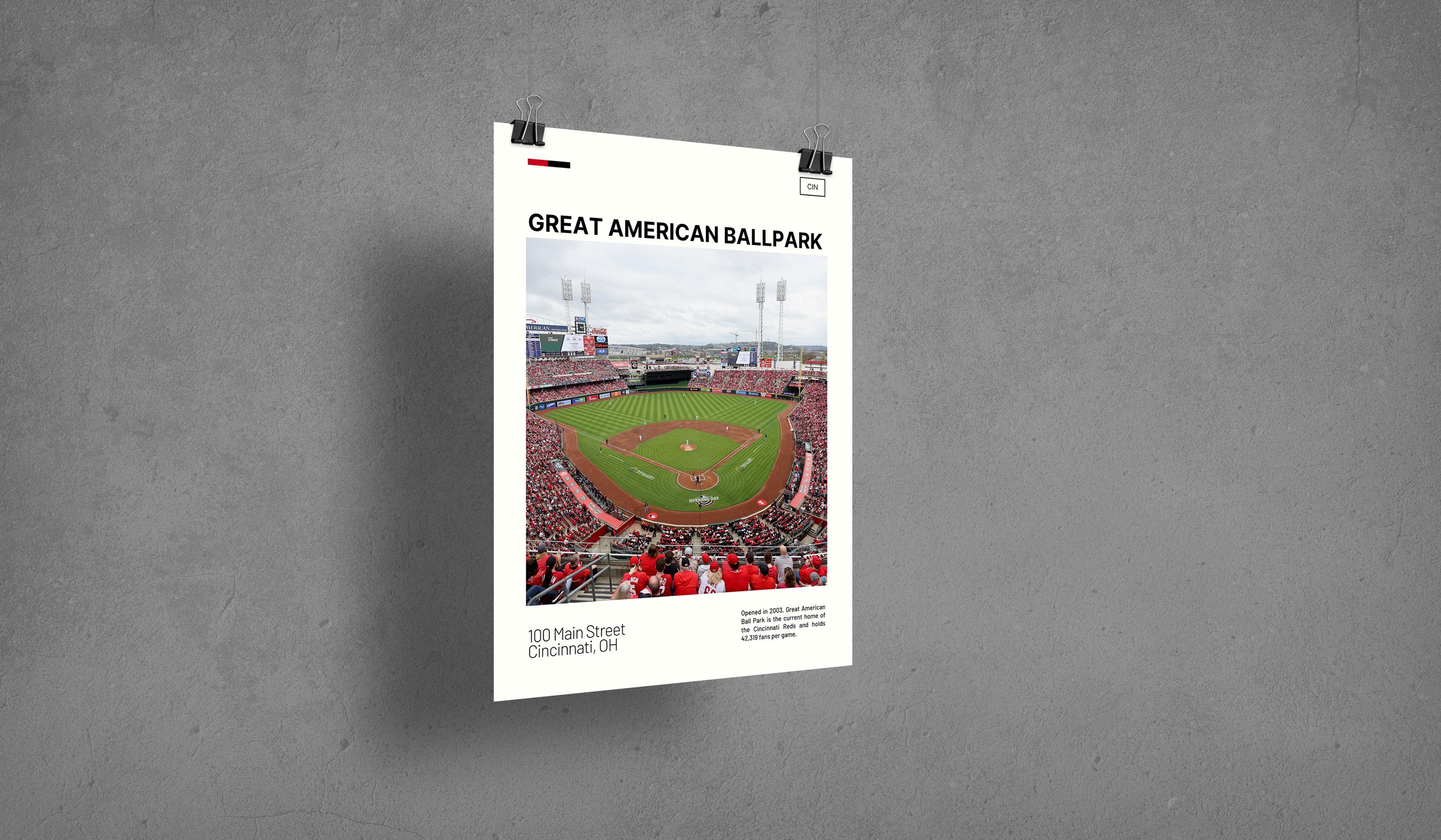 Great American Ball Park Poster, Cincinnati Reds Poster Print, MLB ...