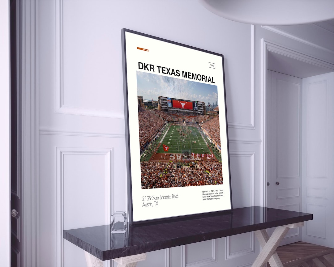 DKR Texas Memorial Stadium Poster, Texas Longhorns Poster, NCAA Stadium ...