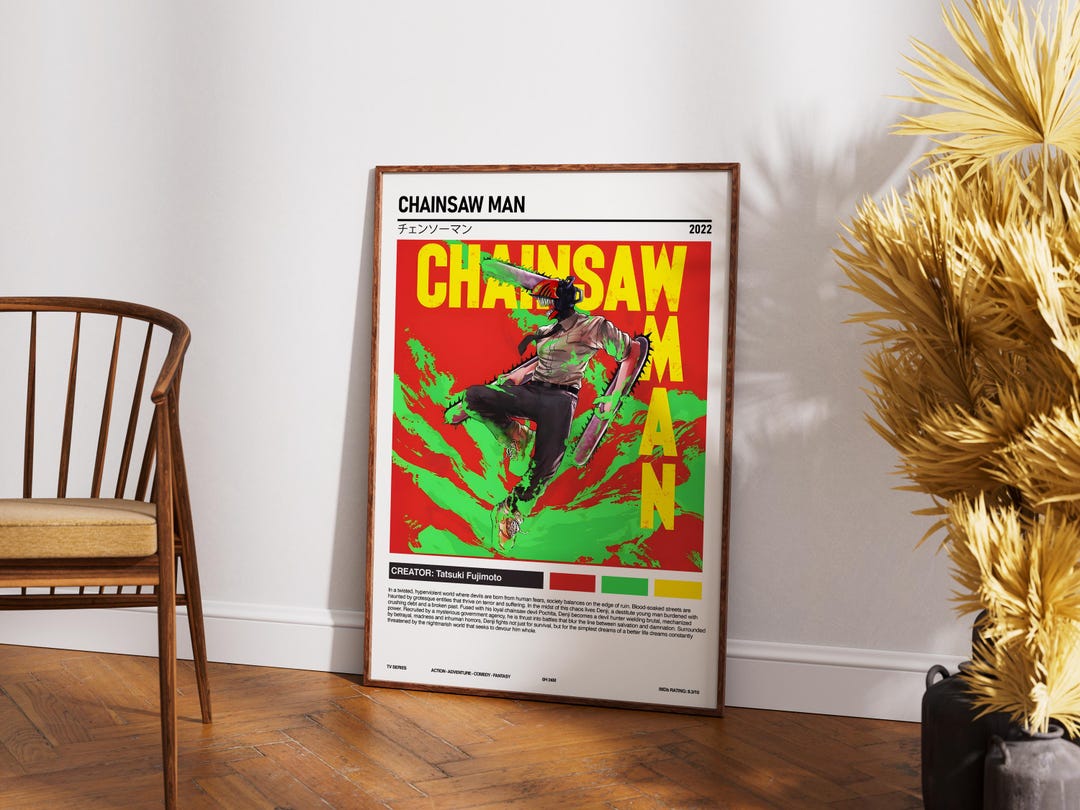 Chainsaw Man Poster, Chainsaw Man Anime Print, Chainsaw Man Denji Manga ...