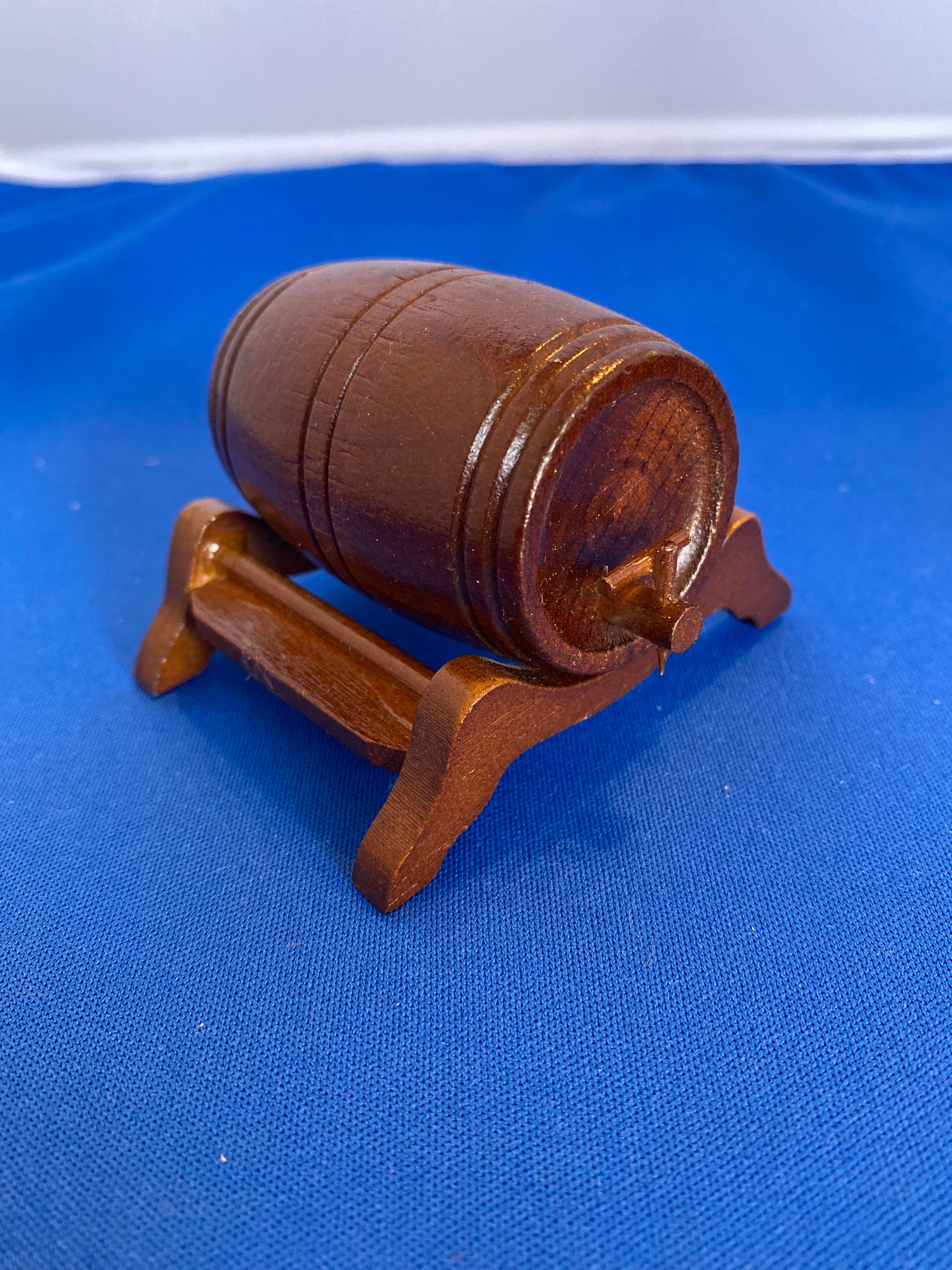 Set of 2 Miniature Doll House Wood Barrels With Spouts and Stands. - Etsy