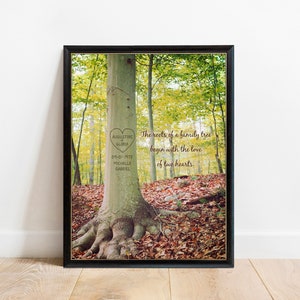 Personalized Tree Art, Roots of Love, Family Tree Print, Custom Photo ...