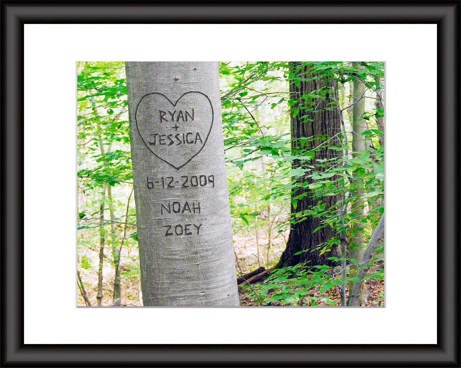 Personalized Tree Family Art Print Tree Carving Personalized - Etsy