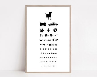 Dog Eye Chart Print, Vet Décor, Gift for Veterinarian, Vet Tech Gift ...