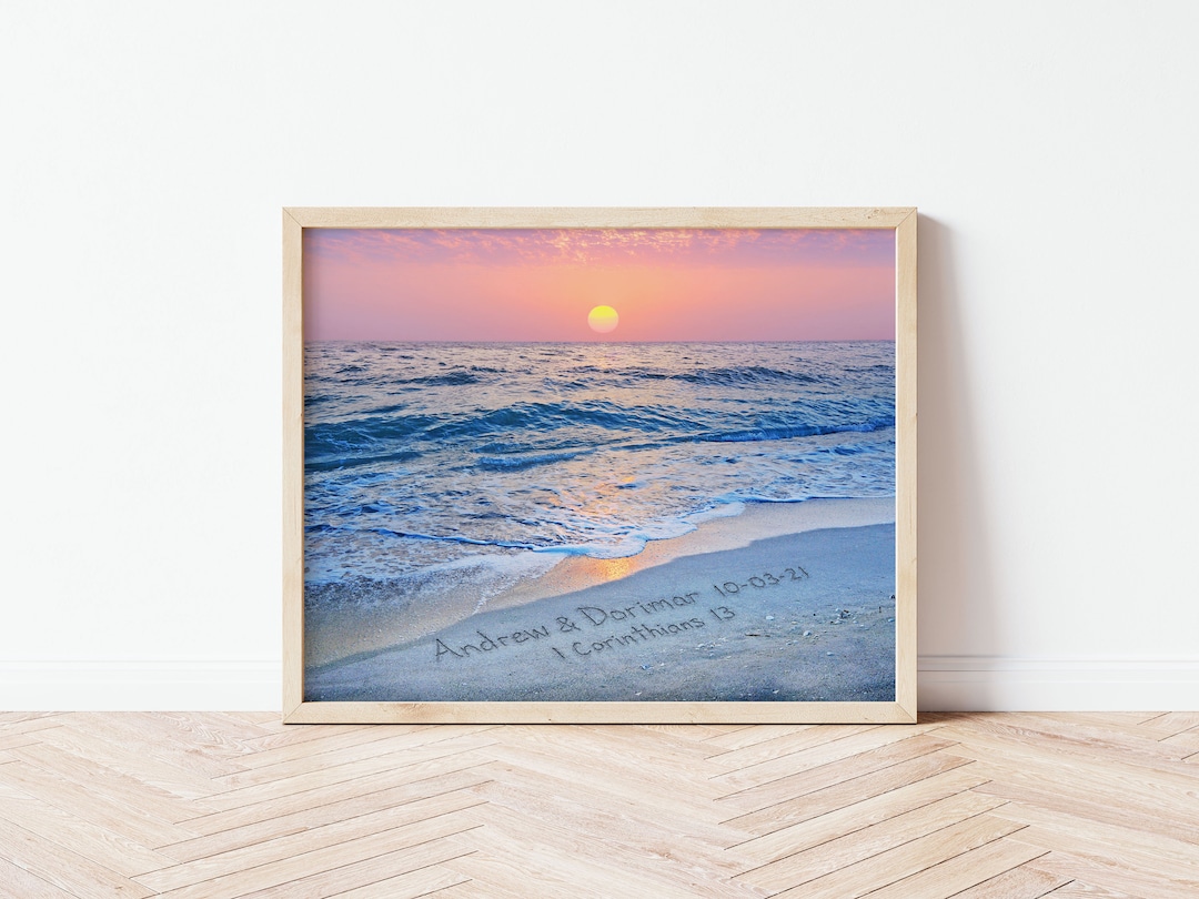 Sunset Beach Wall Print, Personalized Print, Beach Decor, Gift for ...