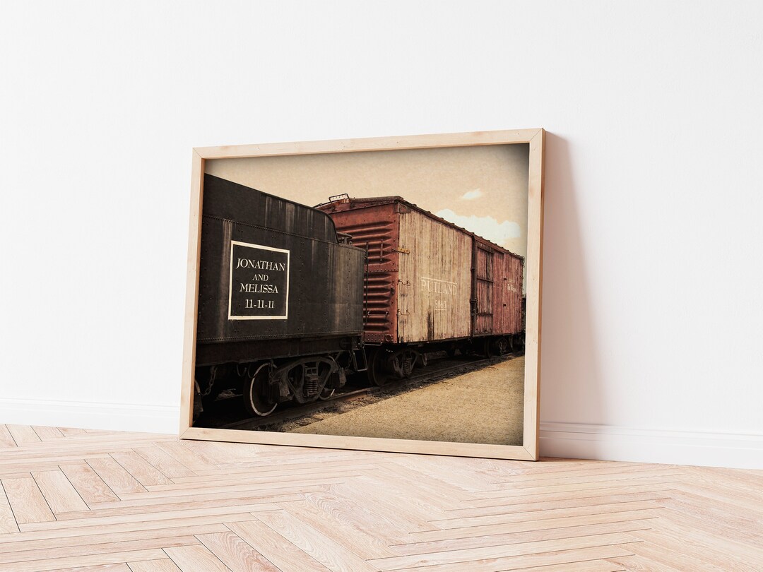 Antique Train Print, Personalized Photograph, Custom Train Decor, Train ...