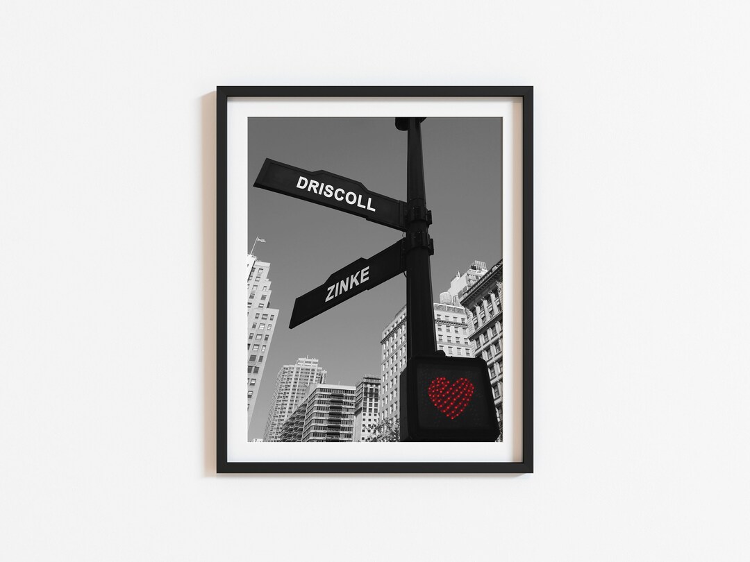 City Street Sign Print, Personalized Street Sign Art, Unique Valentines ...