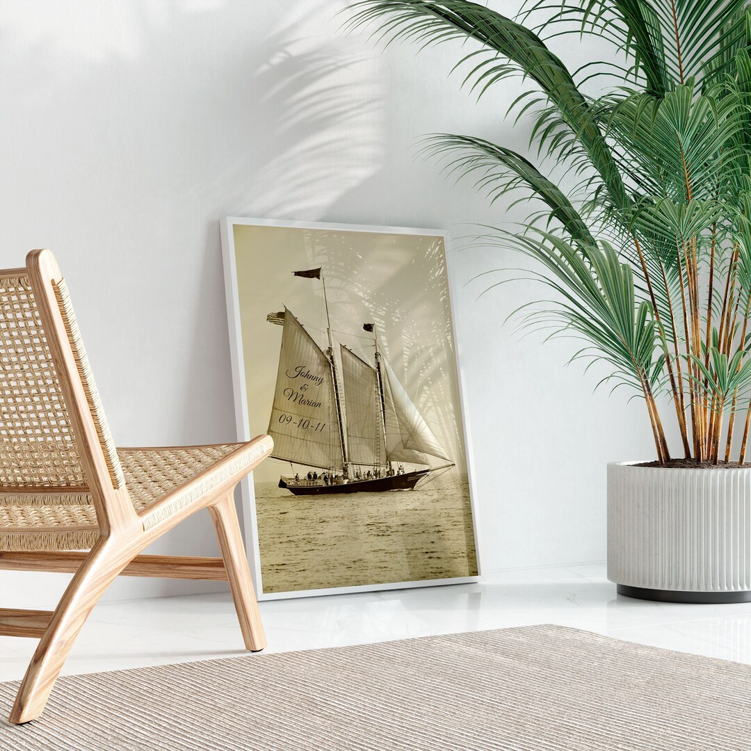 Personalized Sailboat Print, Sailboat Art, Sailboat Decor, Custom Art ...
