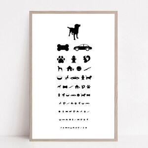 Custom Dog Eye Chart, Pet Corner Décor, Pet Bedroom Print, Puppy Room ...