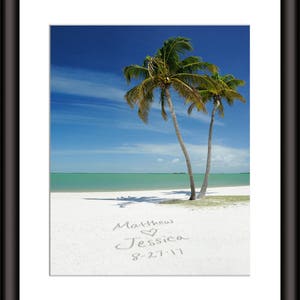 Tropical Beach Wall Print, Personalized Art, Sand Writing, Beach Decor ...