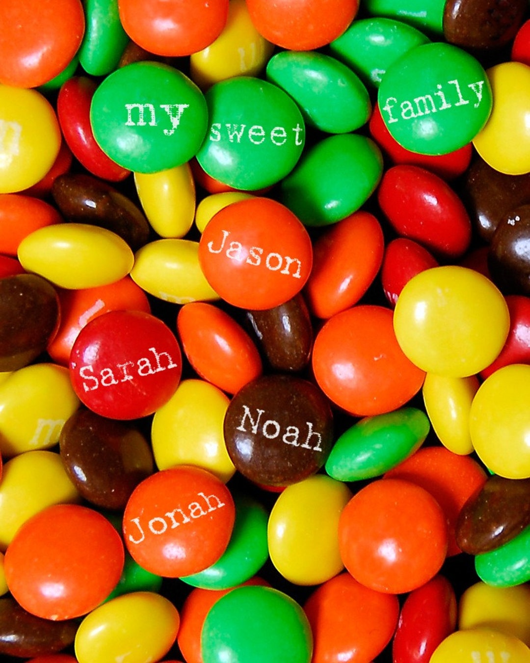 Personalized Kitchen Print Family Names on Candies Custom - Etsy