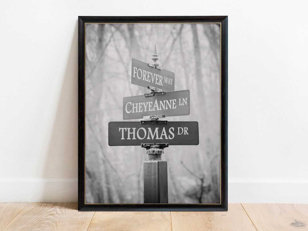 Personalized Street Sign Print, Custom Anniversary Gift, Custom Gift ...
