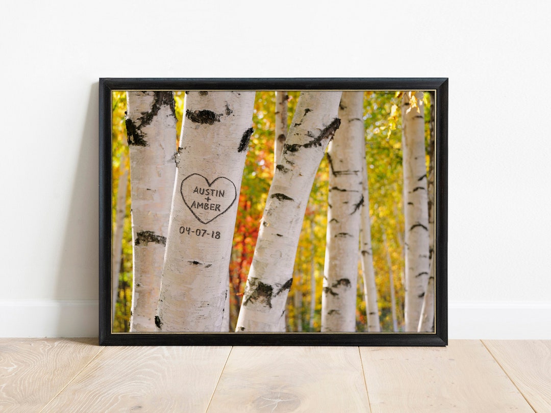 Personalized Birch Tree Print, Custom Art Print, Wedding Keepsake Gift ...