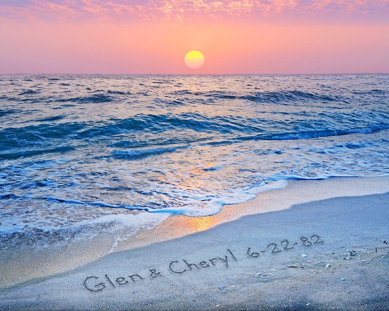 Sunset Beach Wall Print, Personalized Print, Beach Decor, Gift for ...