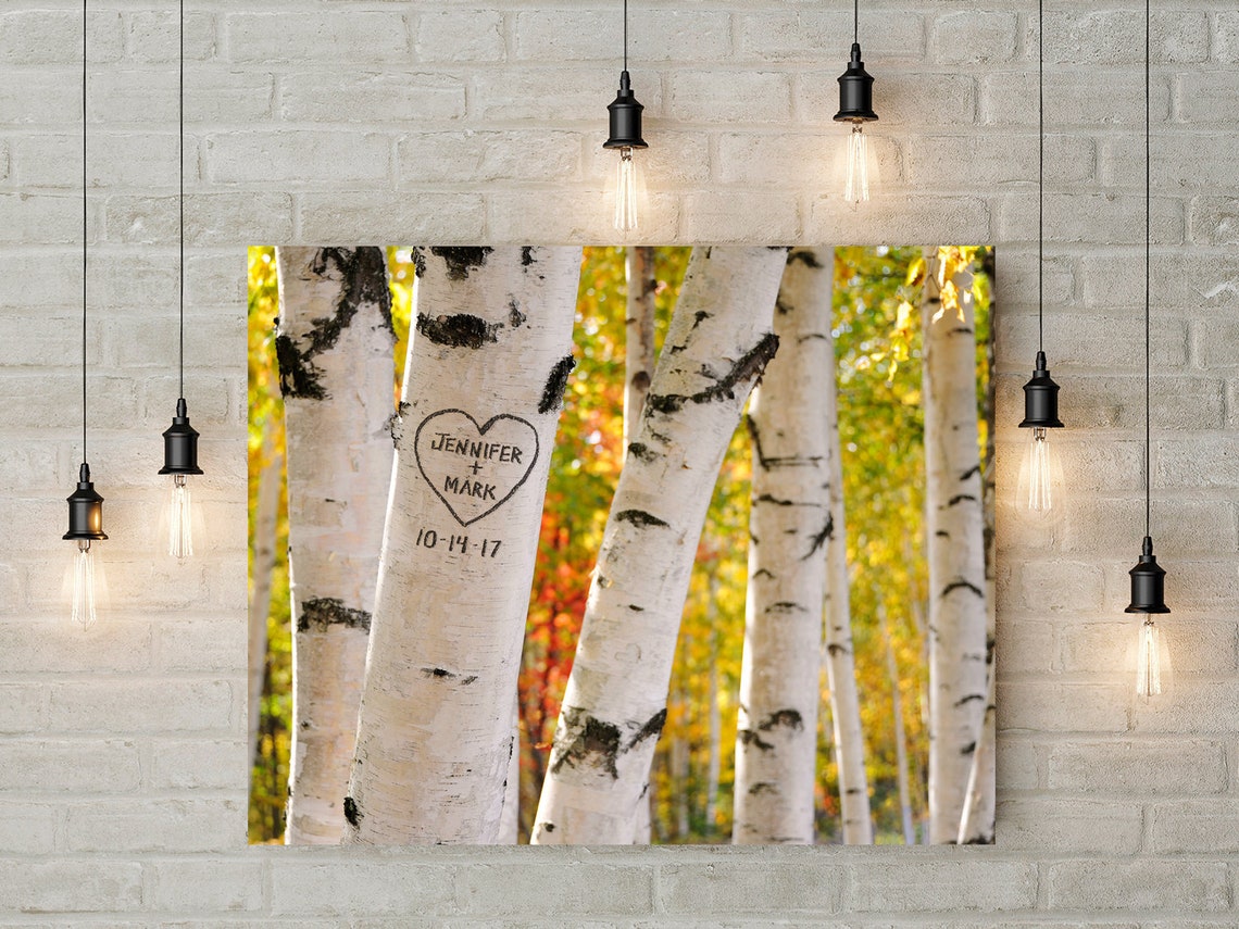 Personalized Birch Tree Print, Custom Art Print, Wedding Keepsake Gift ...