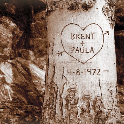 Personalized Carved Heart Tree Couples Gift Personalized - Etsy