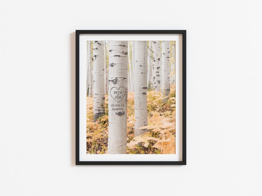 Aspen Forest Personalized Print Carved Tree Print Gift for - Etsy