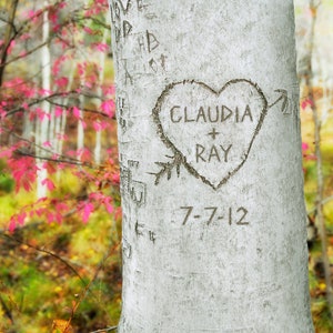 Personalized Carved Heart Tree Couples Gift Personalized - Etsy