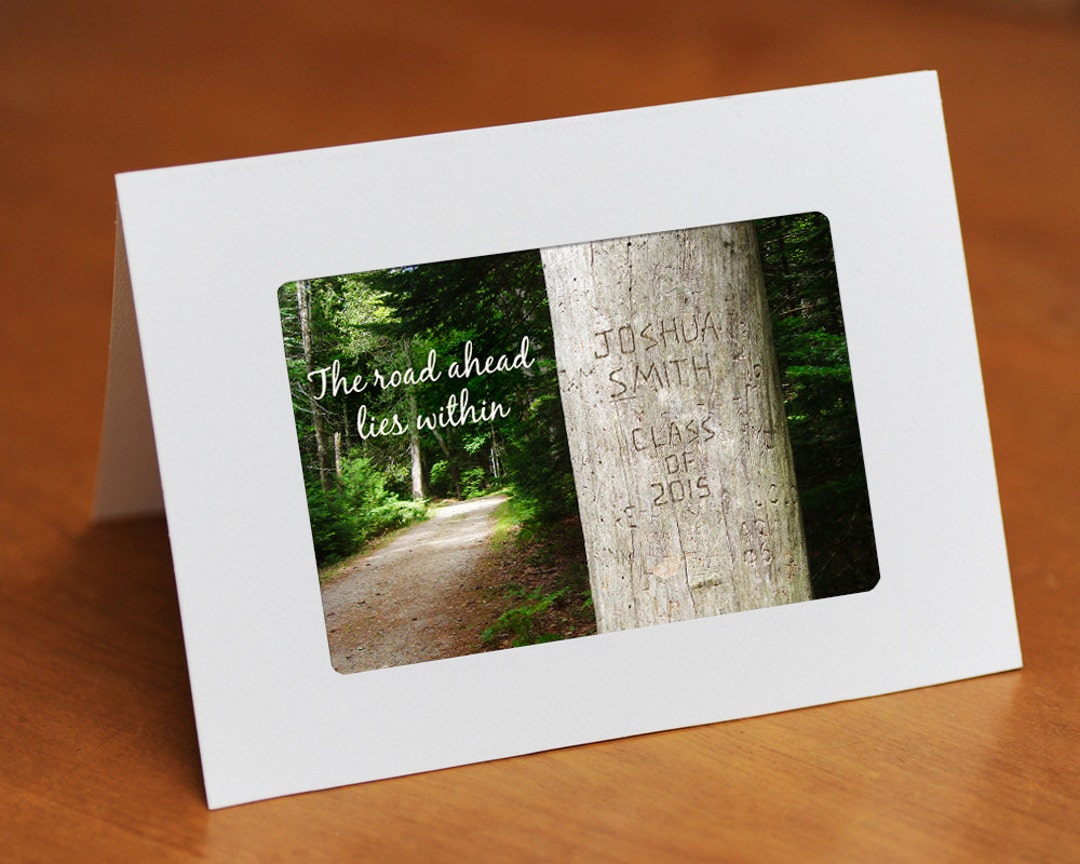 Personalized Graduation Card, Custom Quote and Message Carved in Tree ...