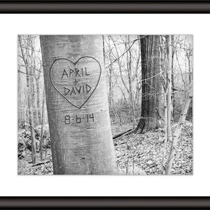 Personalized Carved Tree Art Print Gift for Couple Boyfriend - Etsy