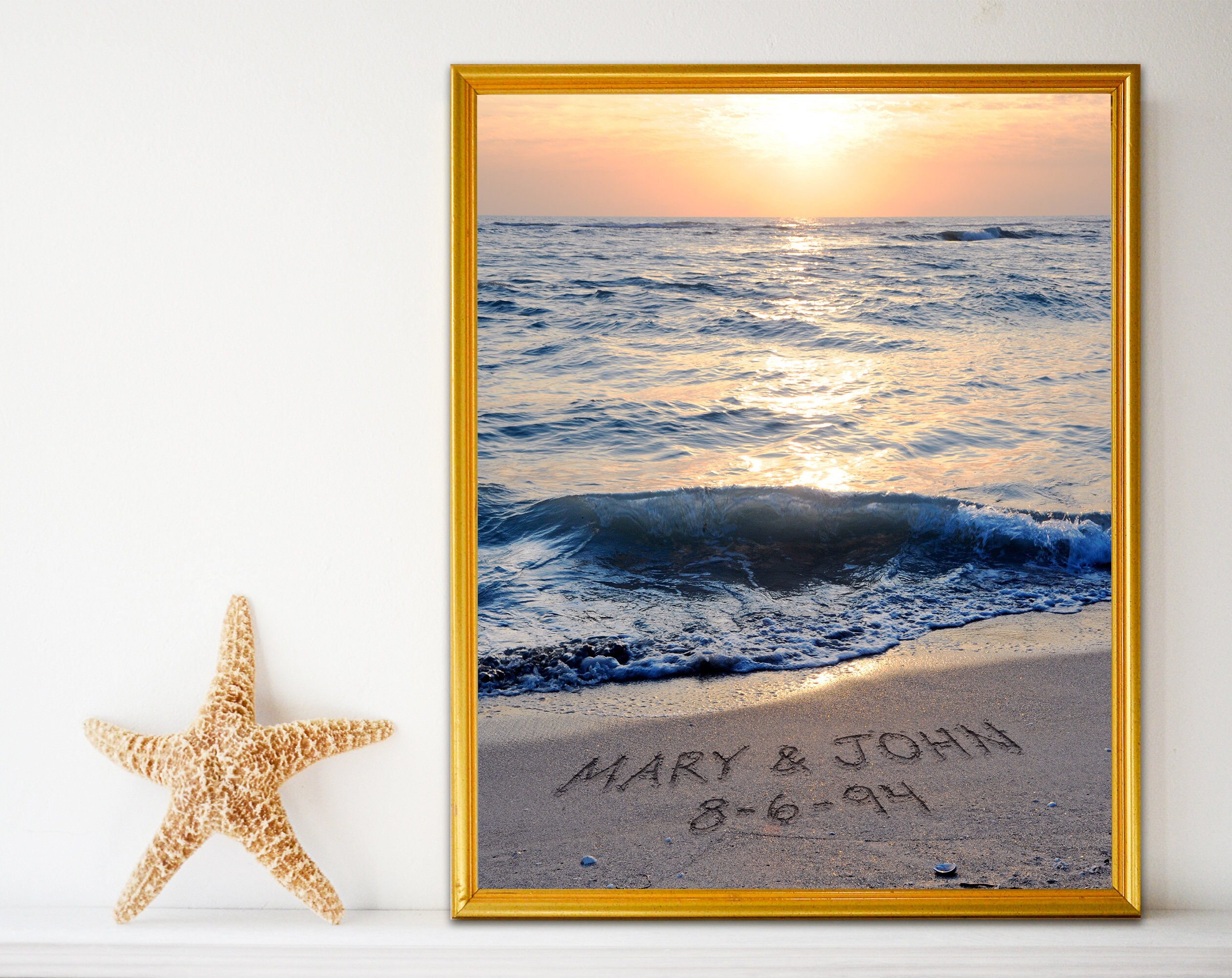 Personalized Sunset Beach Print, Personalized Gift for Beach Lover ...