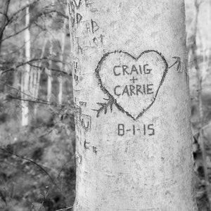 Personalized Carved Heart Tree Couples Gift Personalized - Etsy