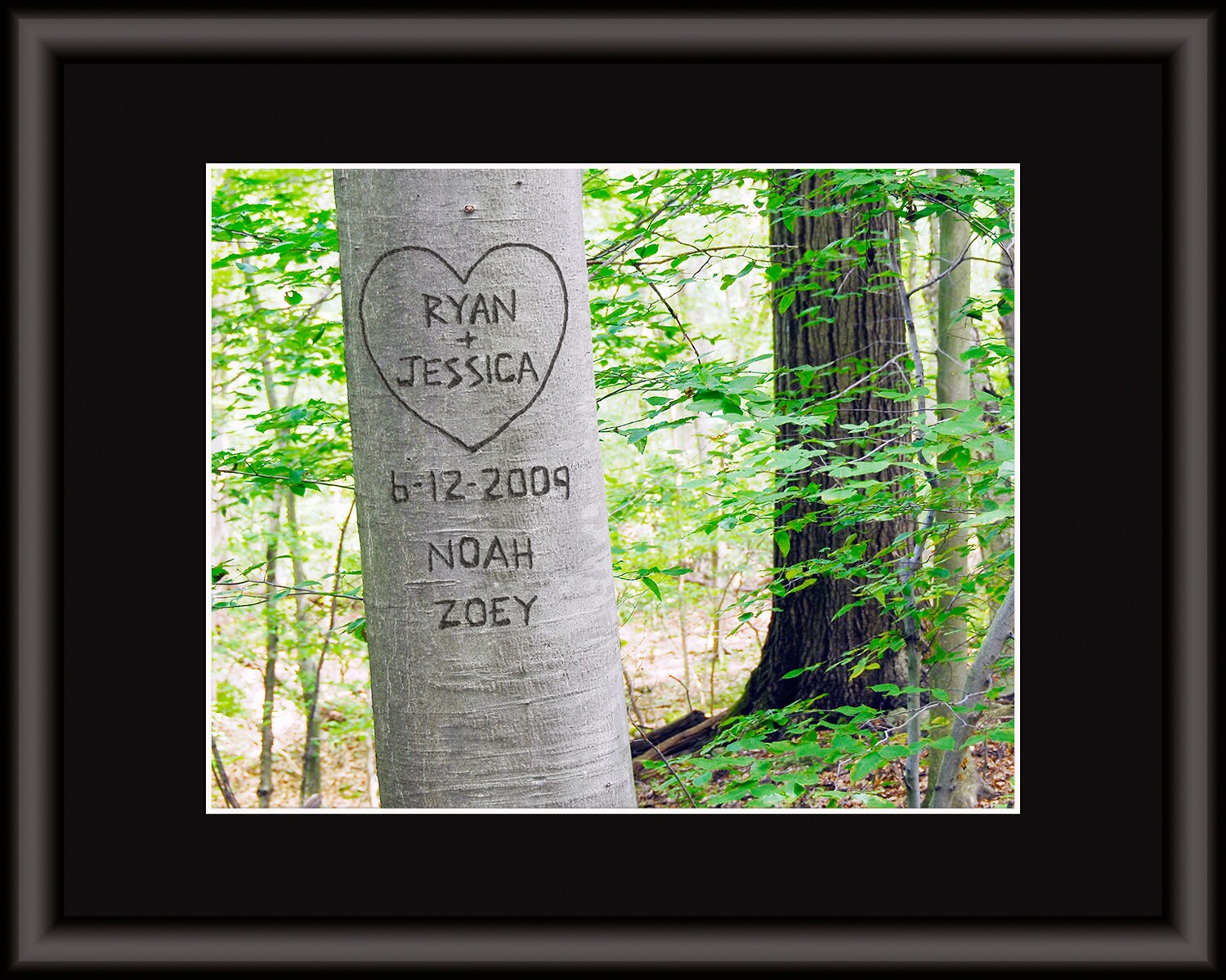 Personalized Tree Family Art Print Tree Carving Personalized - Etsy