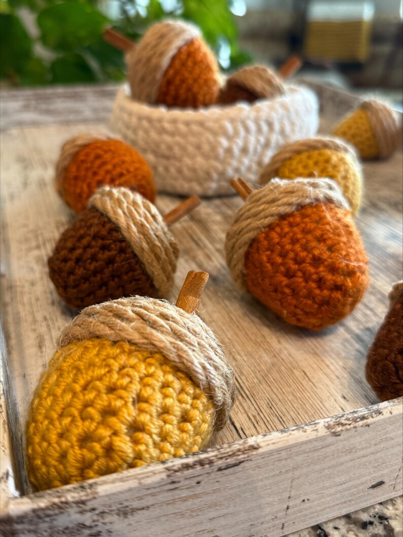 Fall Decor, Acorns, Crochet, Handmade - Etsy