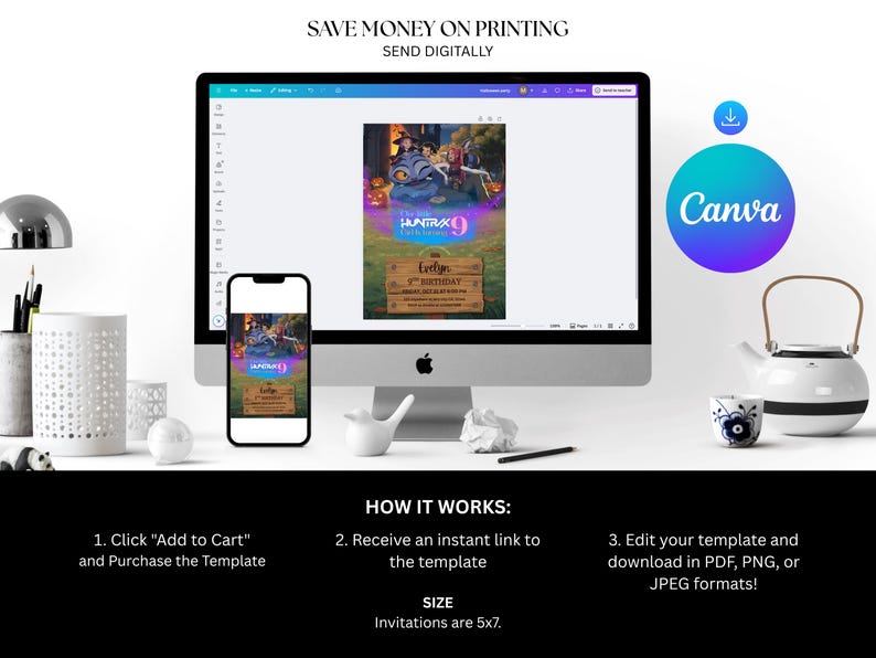 Kpop Demon Hunters Derpy Birthday Invitation – Printable Digital Card ...