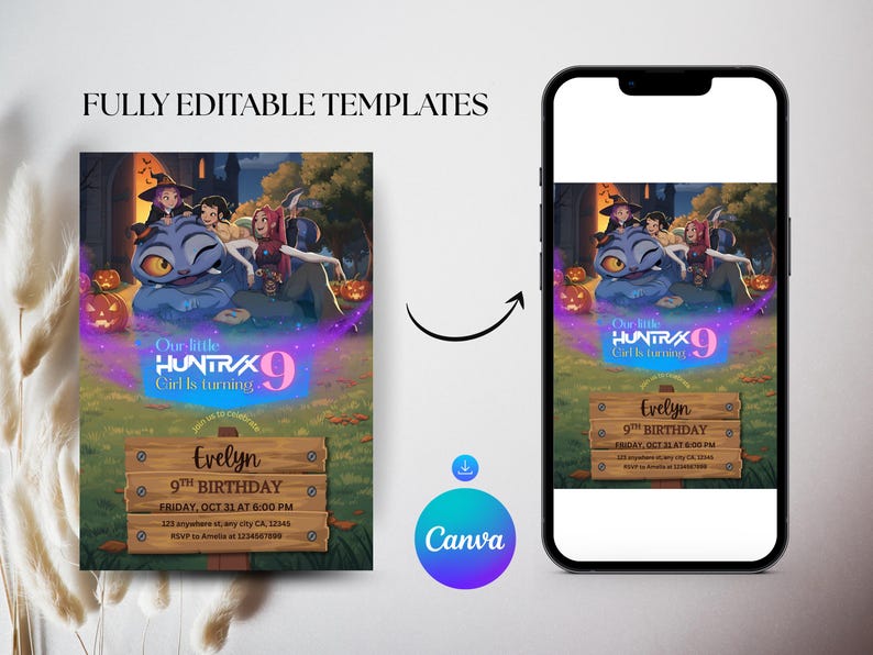 Kpop Demon Hunters Derpy Birthday Invitation – Printable Digital Card ...