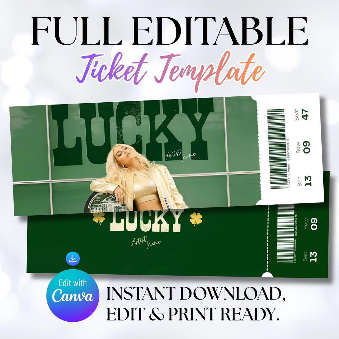 Editable Concert Ticket Template, DIY Event Ticket, Surprise Gift ...